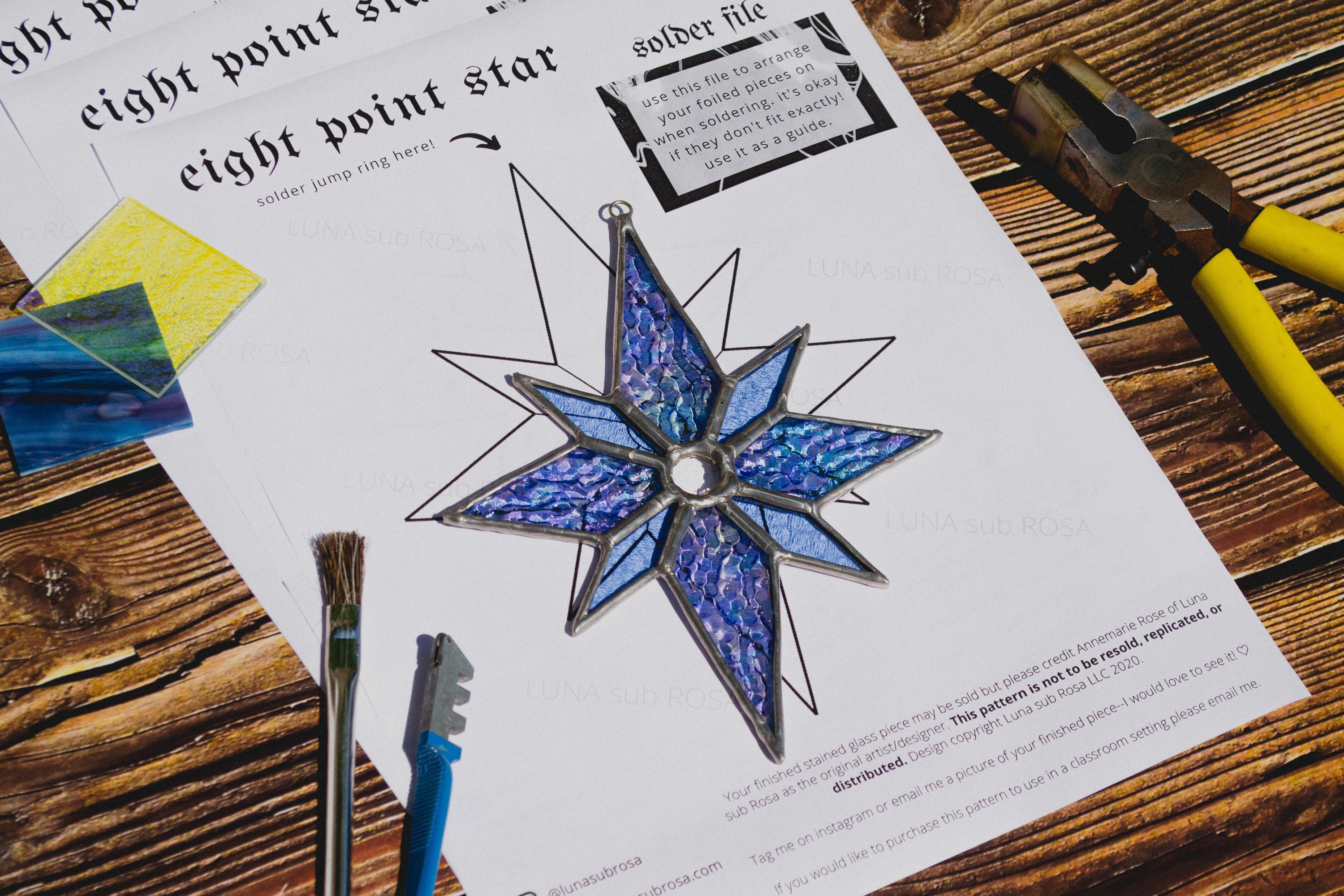 Stained Glass Suncatcher Pattern Christmas Beginner Stained - Etsy