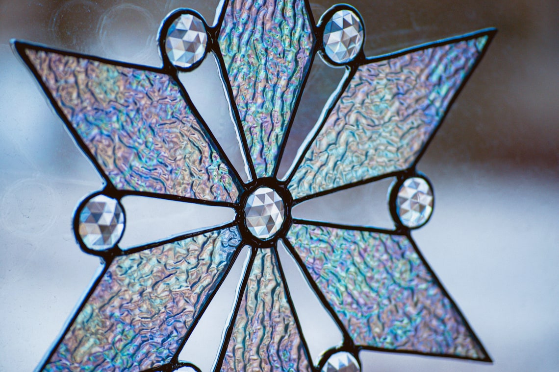 Stained Glass Snowflake Pattern Christmas Beginner Stained - Etsy