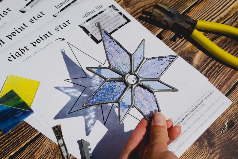 Stained Glass Suncatcher Pattern Christmas Beginner Stained - Etsy Hong ...