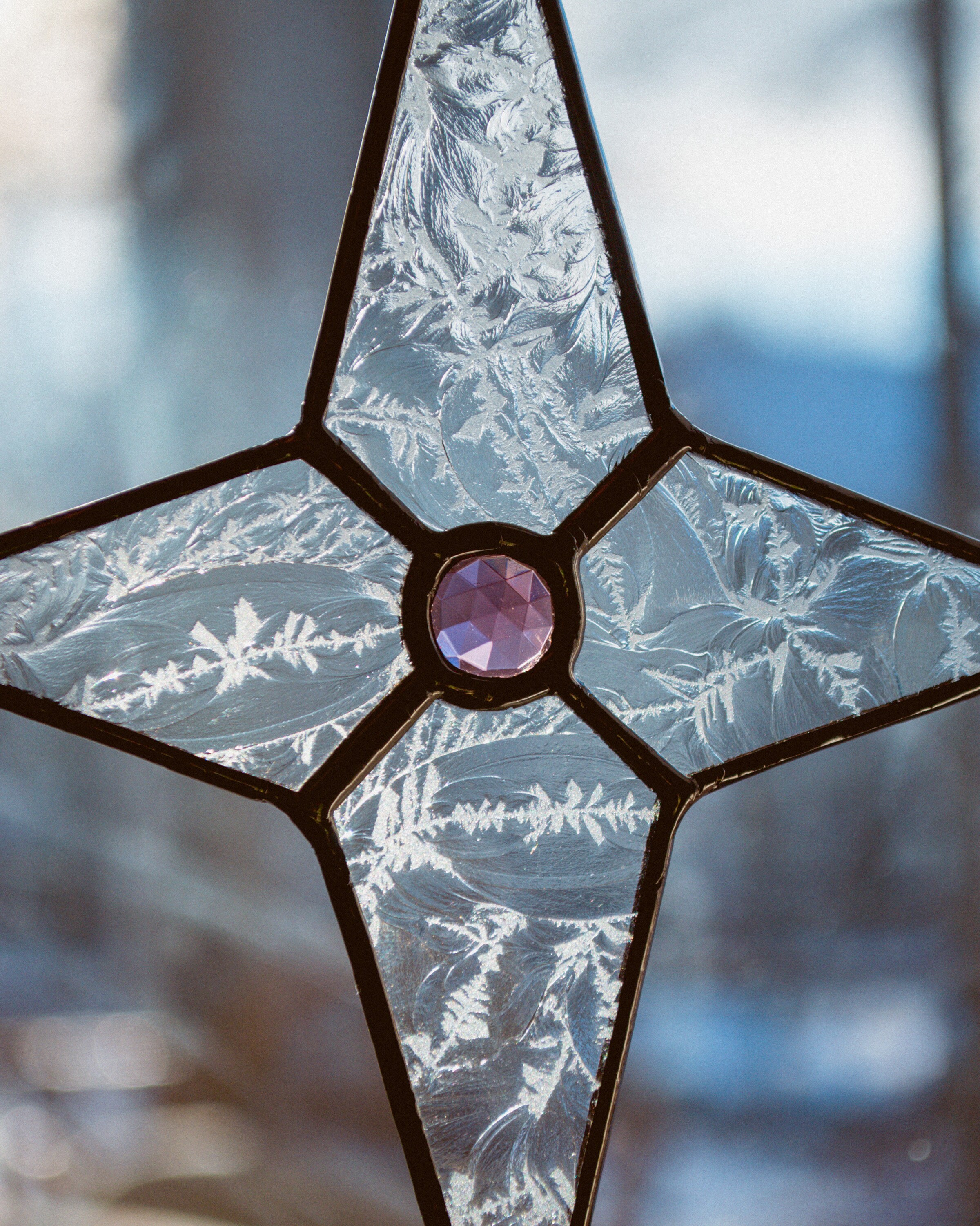 Stained Glass Suncatcher Pattern Christmas, Beginner Stained Glass ...