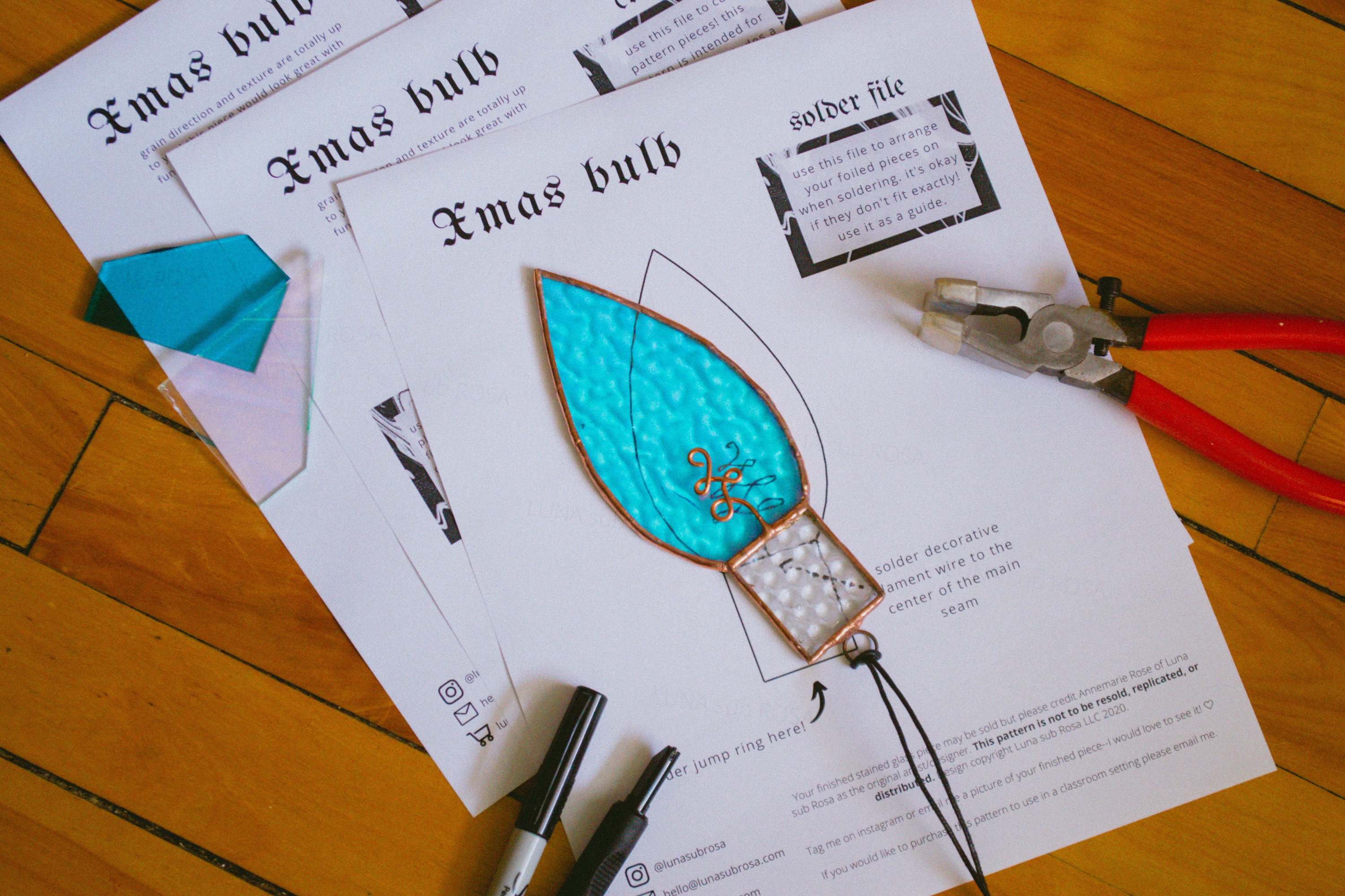 Stained Glass Suncatcher Christmas Pattern Download Beginner - Etsy