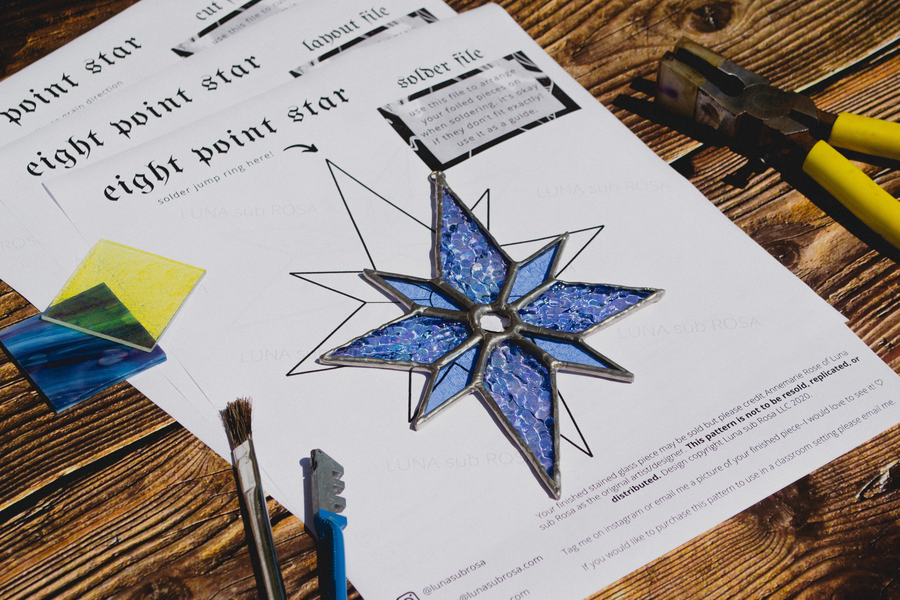 Stained Glass Suncatcher Pattern Christmas Beginner Stained - Etsy