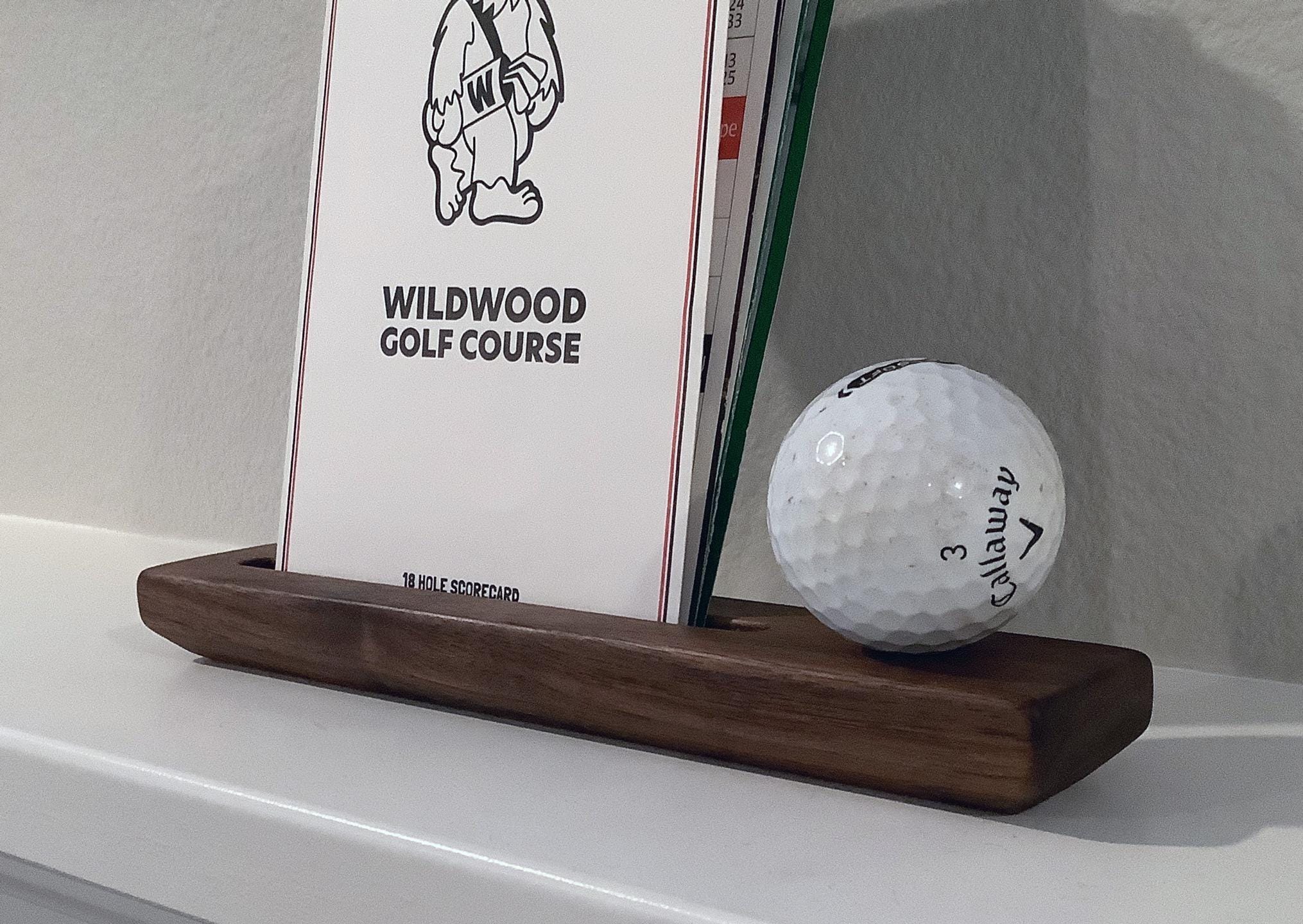 Walnut Golf Ball & Scorecard Display Holder - Perfect for Memorabilia ...
