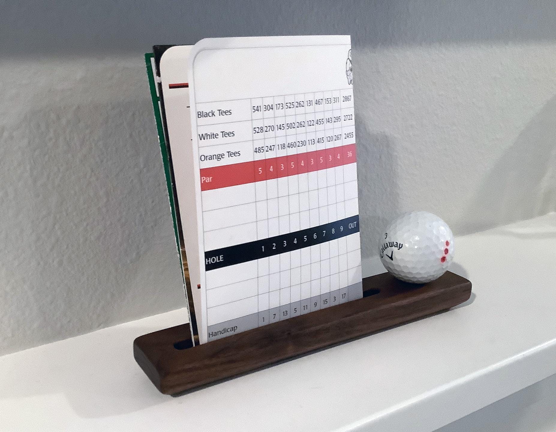 Walnut Golf Ball & Scorecard Display Holder - Perfect for Memorabilia ...