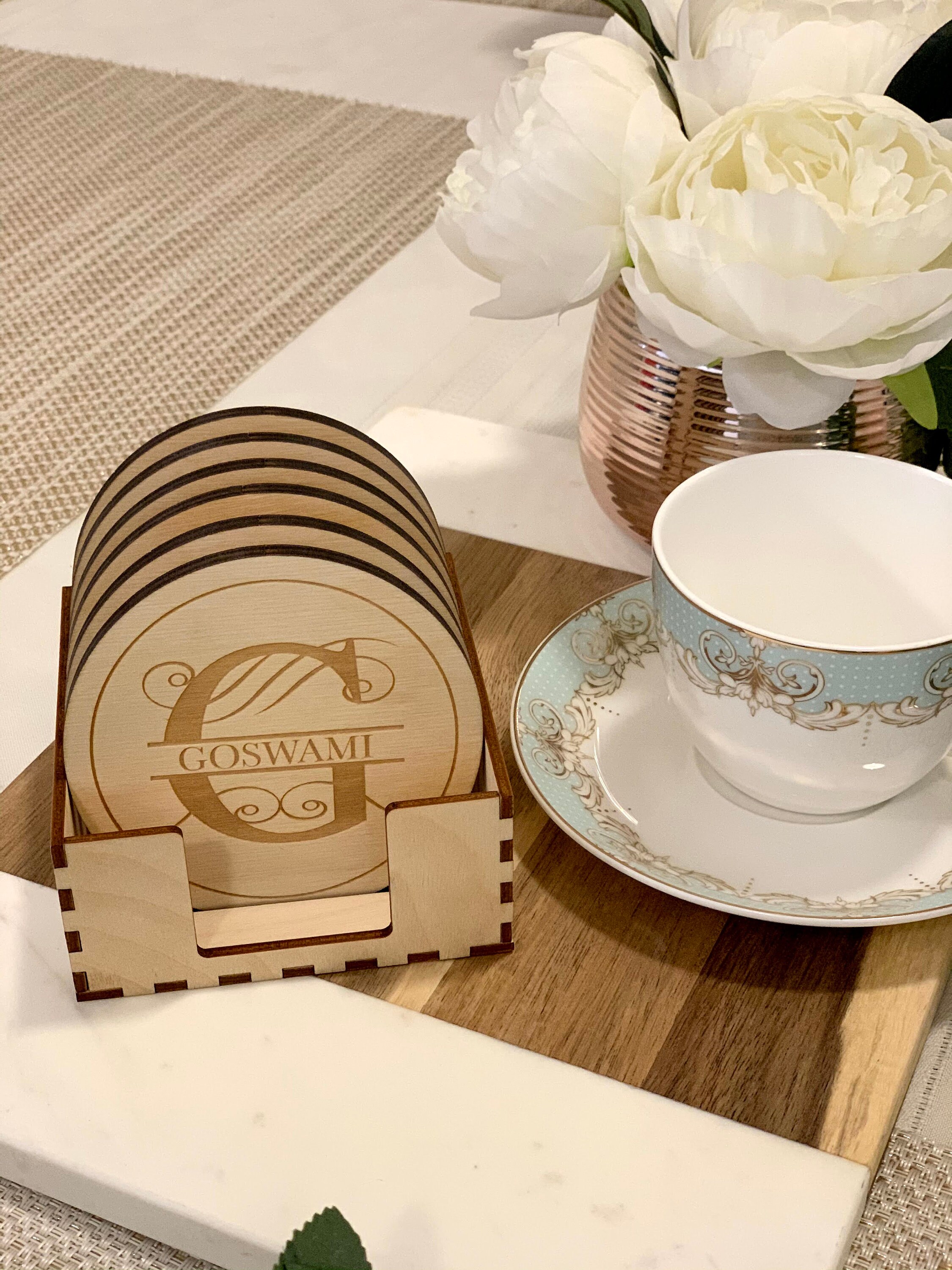 Personalized Coasters engraved coaster setmonogrammed gift | Etsy