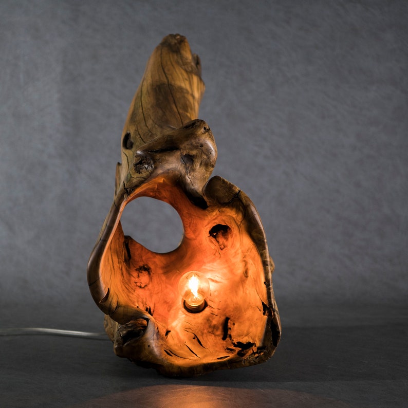 Handmade Wooden Table Lamp - Etsy