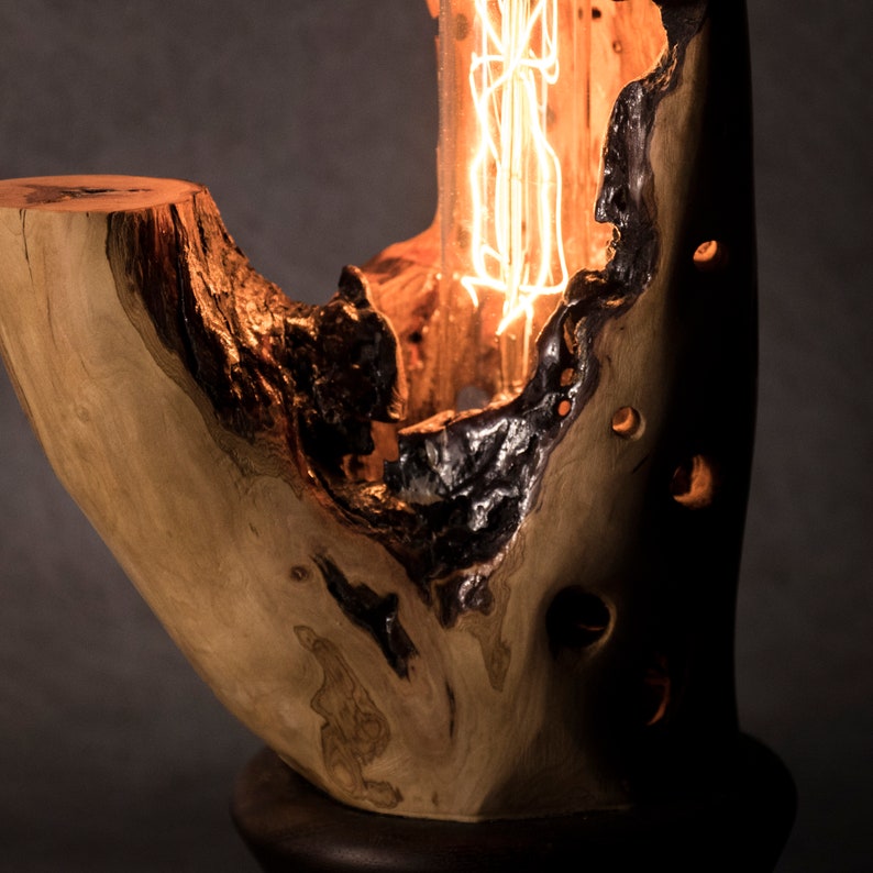 Handmade Wooden Table Lamp - Etsy Canada