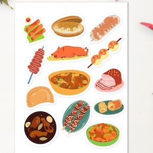 Favorite Filipino Food Sticker Sheet/ Food Stickers/ Notepad Sticker ...