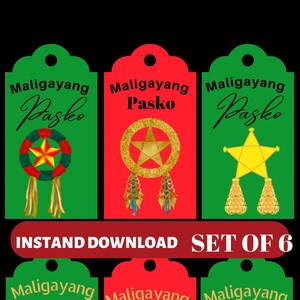 6 Sets of Maligayang Pasko Gift Tags Ready to Download & Print ...
