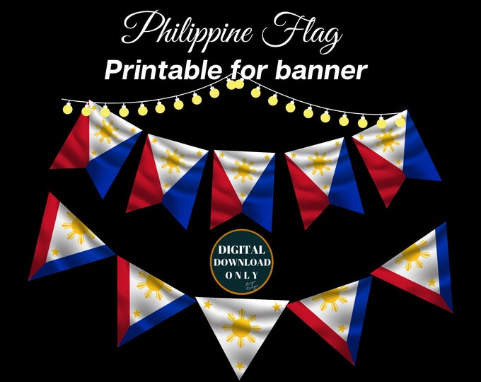 Philippine Flag Printable for Banner 8.5x11 Instant Download Rrady to ...