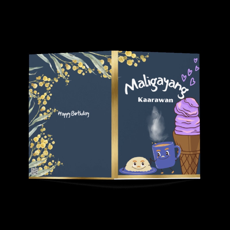 Happy Birthday Card Physical/ Tagalog Birthday Greeting Card/ Ube ...