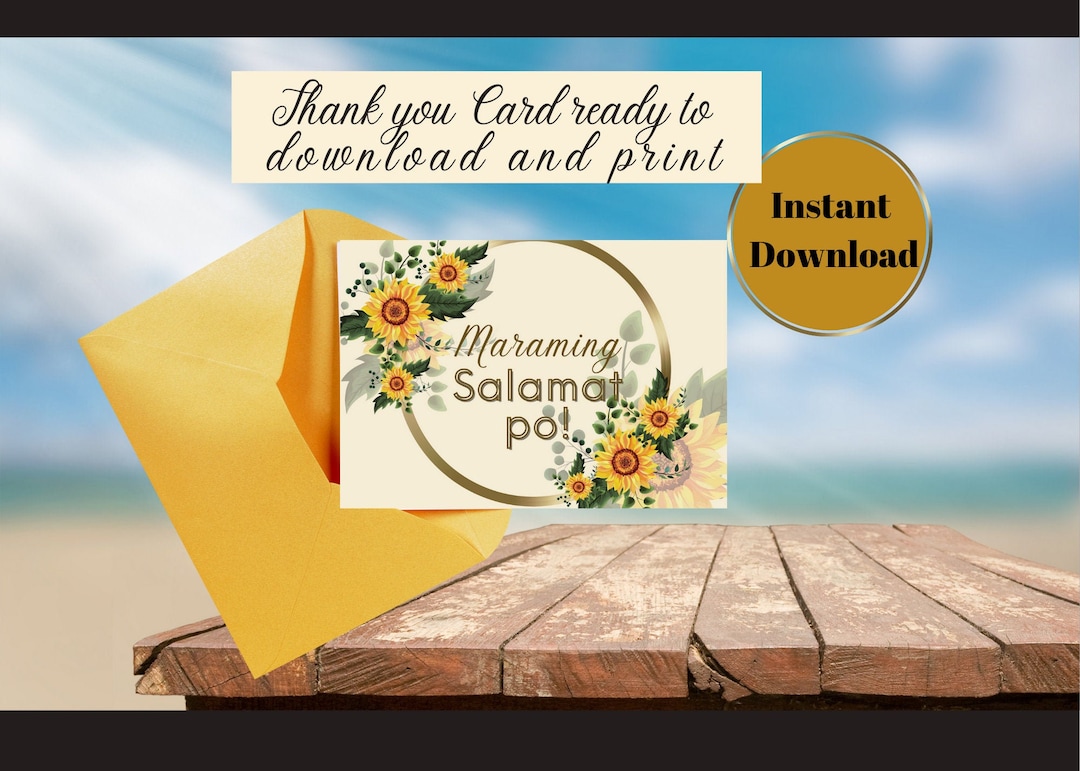 Maraming Salamat Po! Instant Download Clip Art Thank You Card/ Pilipino ...