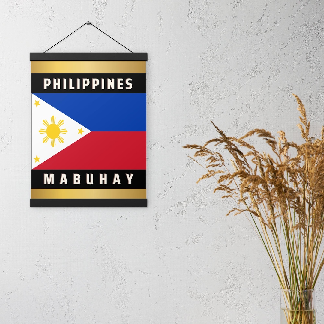 Mabuhay Philippinen Poster mit Kleiderbügeln / Wandbild der Philippinen ...