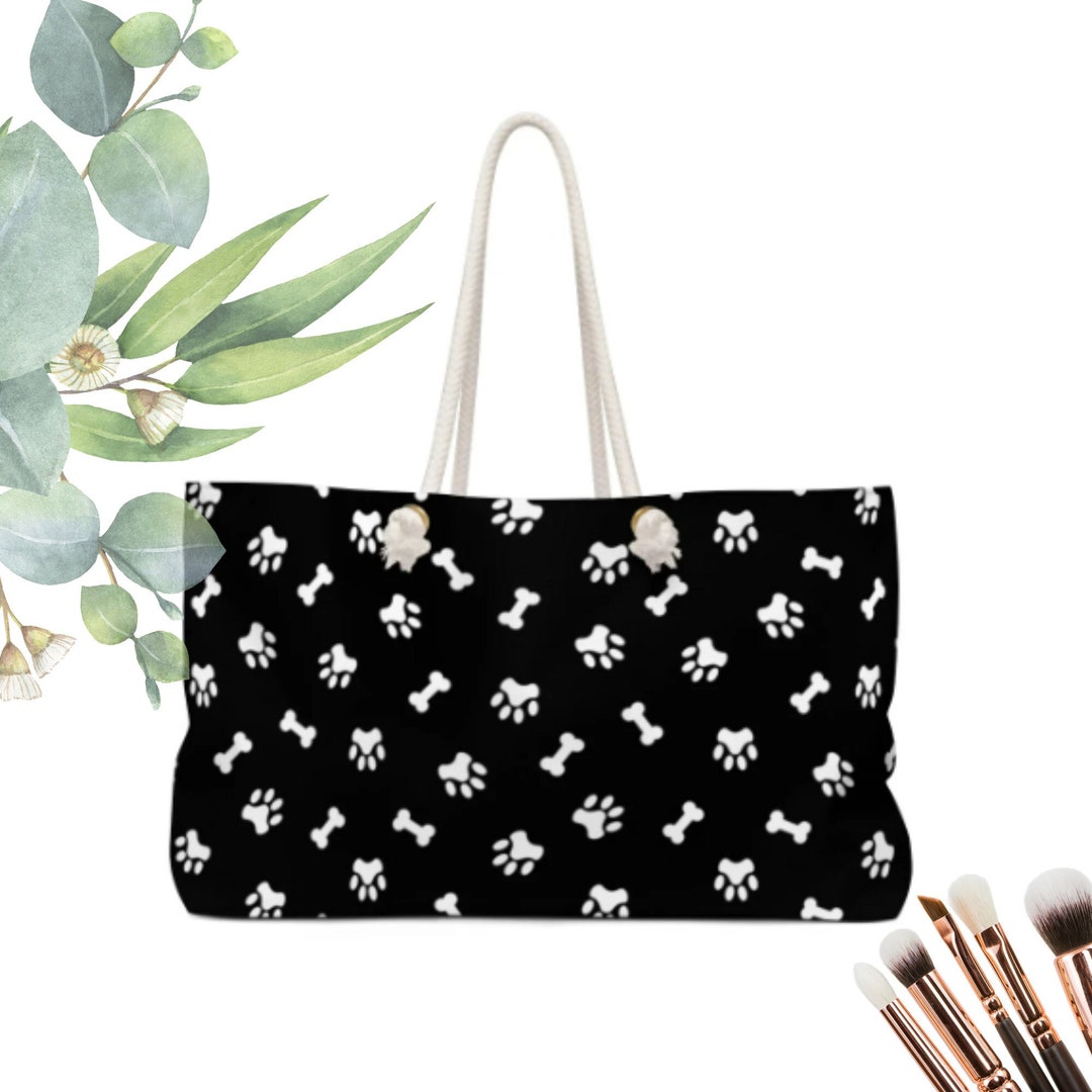 Paw Print Weekender Bag/ Animal Paw Print Bag Perfect for Travel ...
