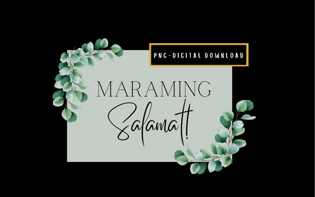 Eucalyptus Leaf Maraming Salamat Digital Download/ Tagalog Thank You ...