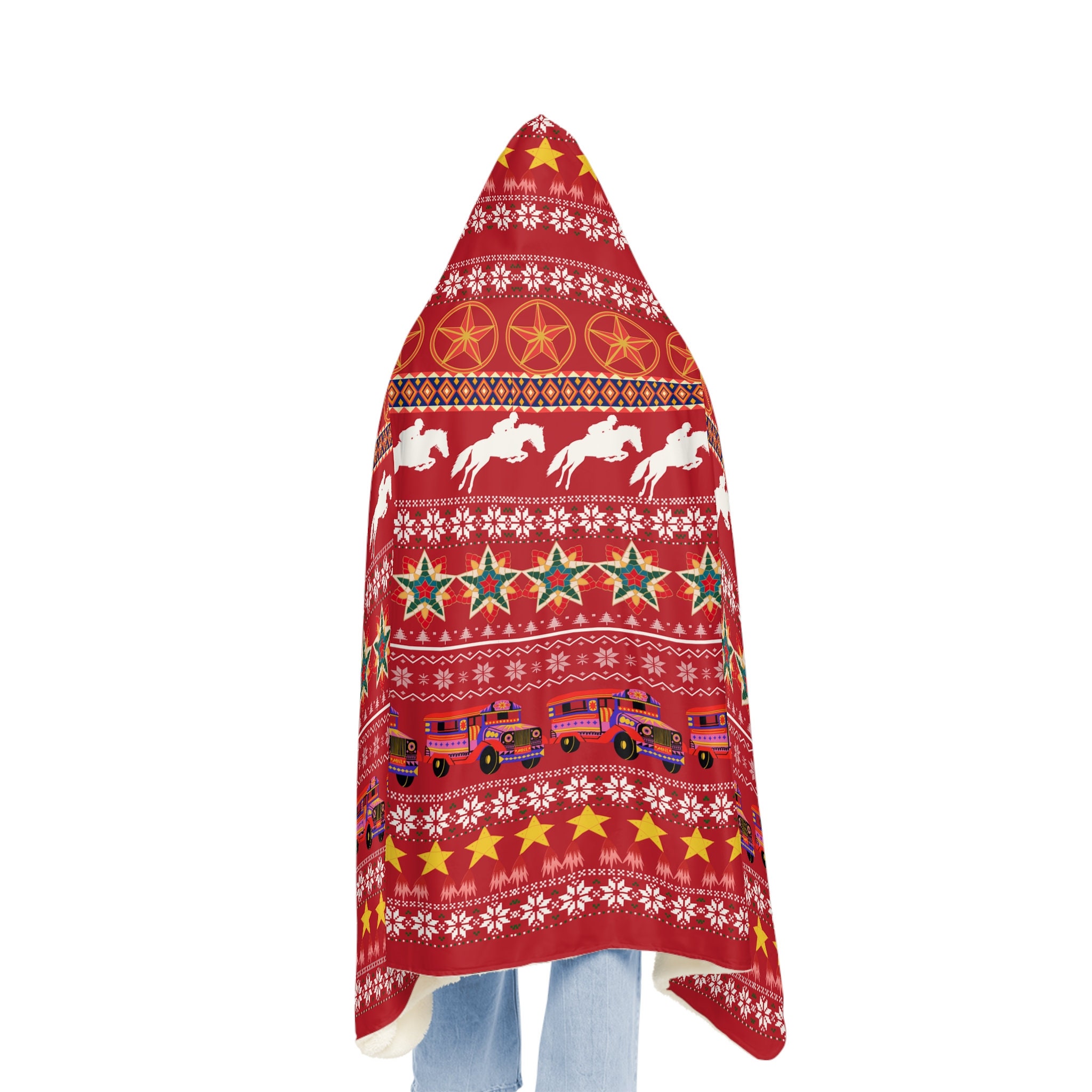 Jeepney Snuggle Blanket/ Parol Pattern Blanket/ Horse Riding Blanket ...