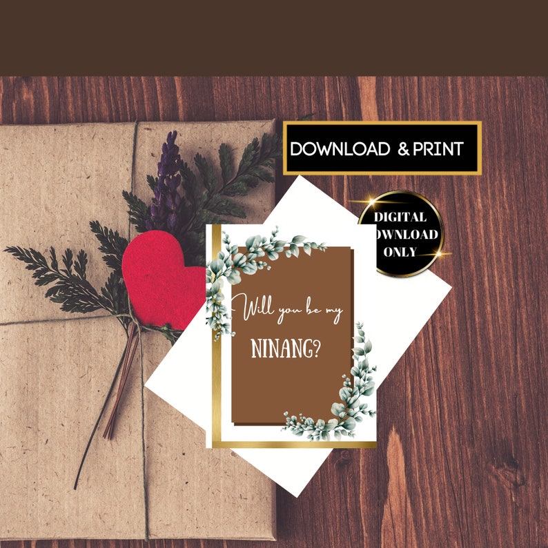 Will You Be My Ninong Digital Download/ Will You Be My Ninang Printable ...