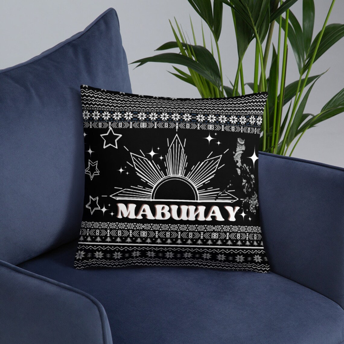 Mabuhay Basic Pillow/ Mabuhay Philippines Pillow/ Philippine Map Pillow ...