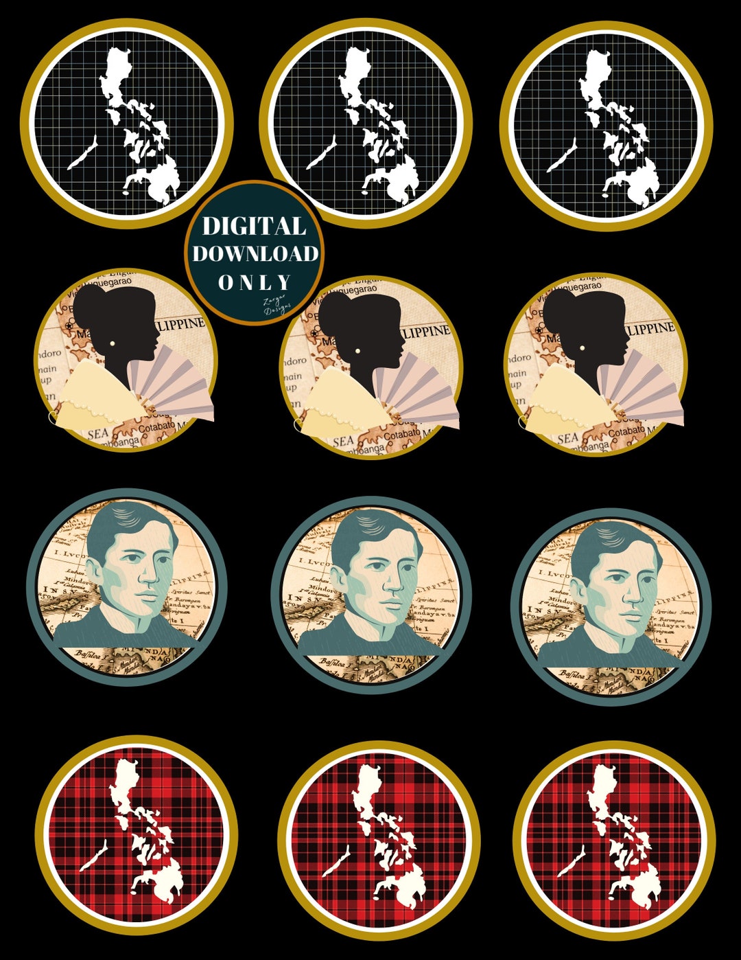 Rizal Philippines Map Clip Art/ Filipiniana Clip Art Instant Download ...