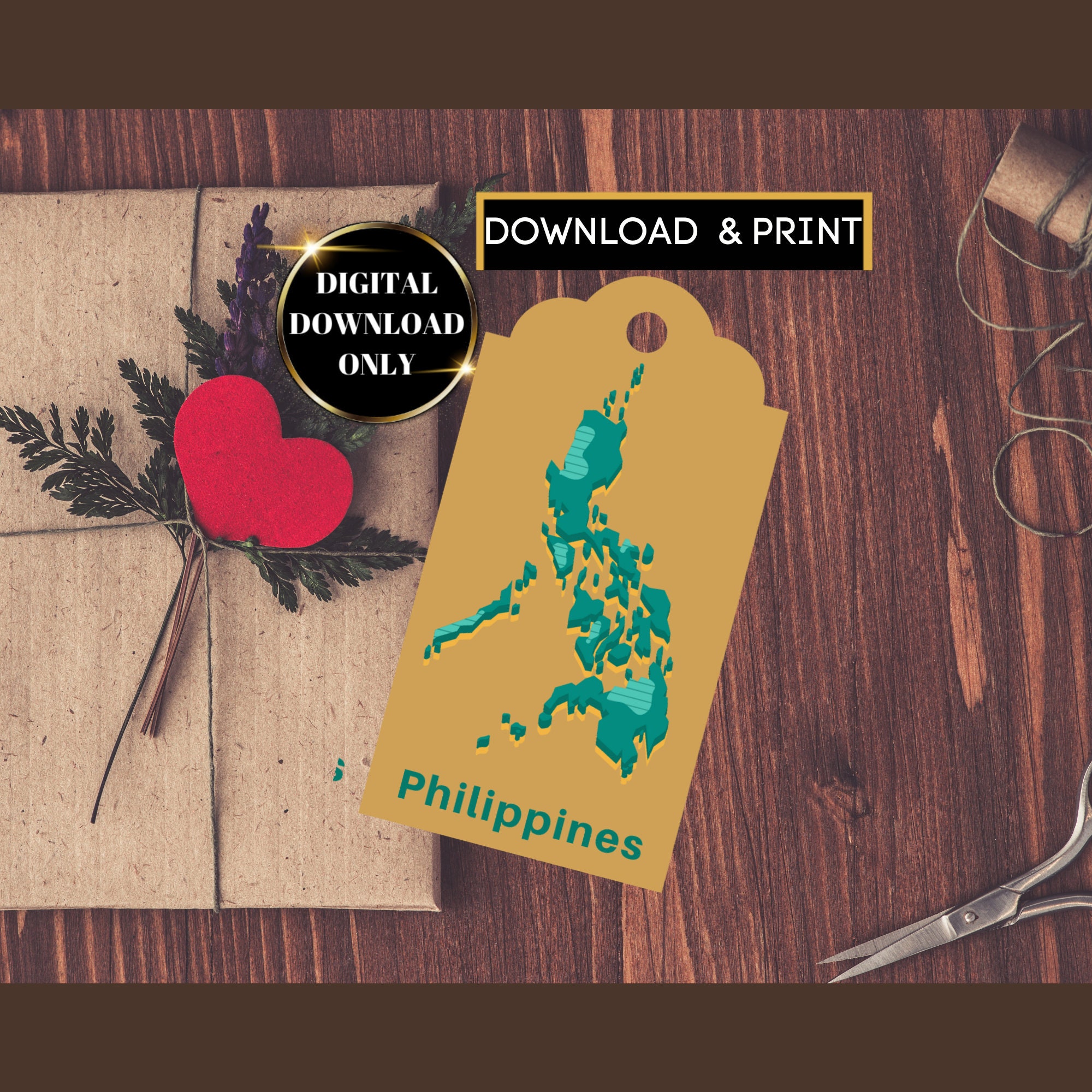 6 Sets of Philippine Map Tags Ready to Download, Print & Cut/ Filipino ...