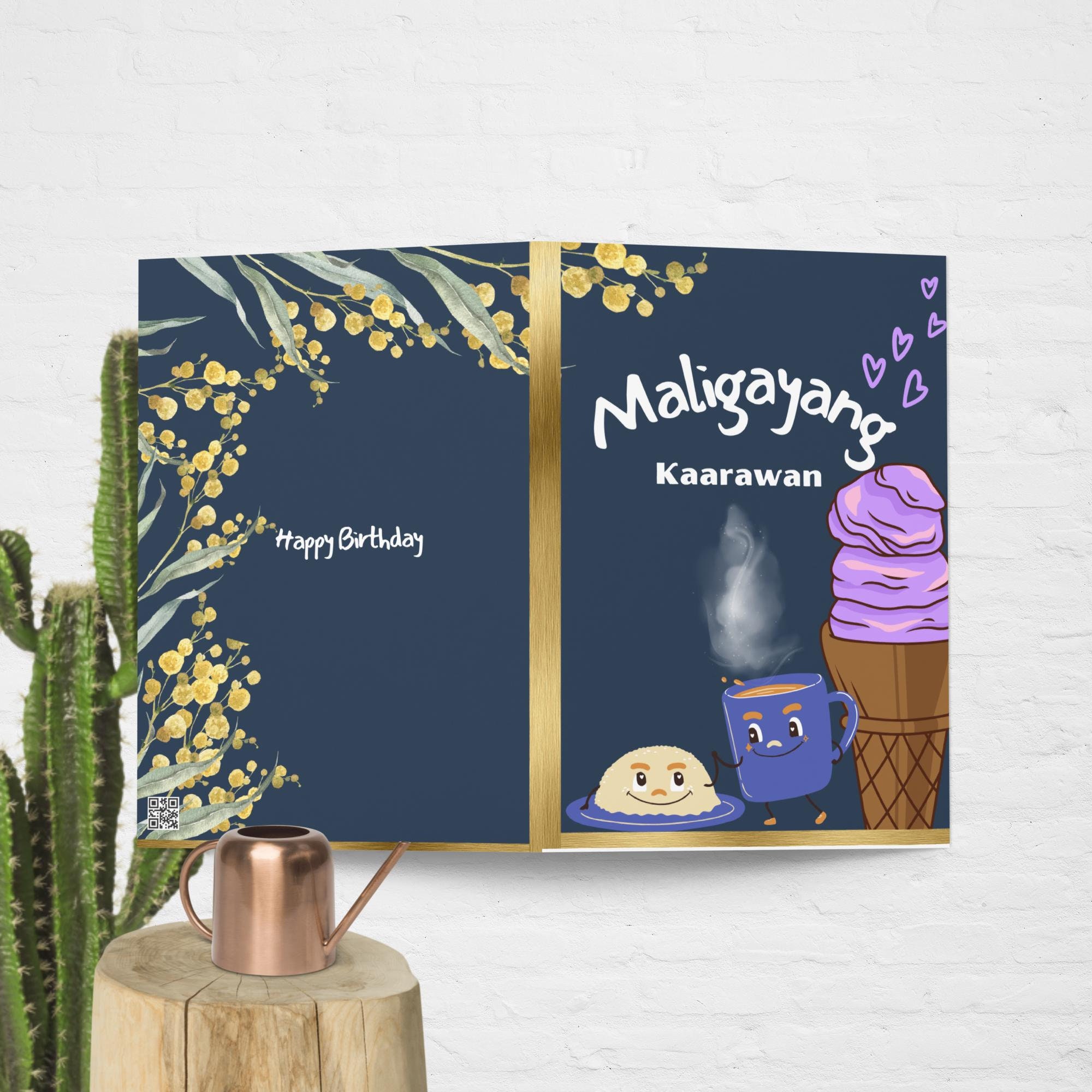 Happy Birthday Card Physical/ Tagalog Birthday Greeting Card/ Ube ...