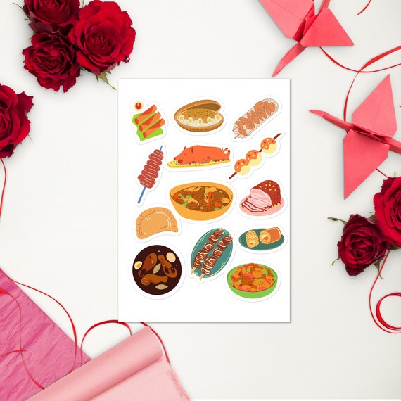 Favorite Filipino Food Sticker Sheet/ Food Stickers/ Notepad | Etsy