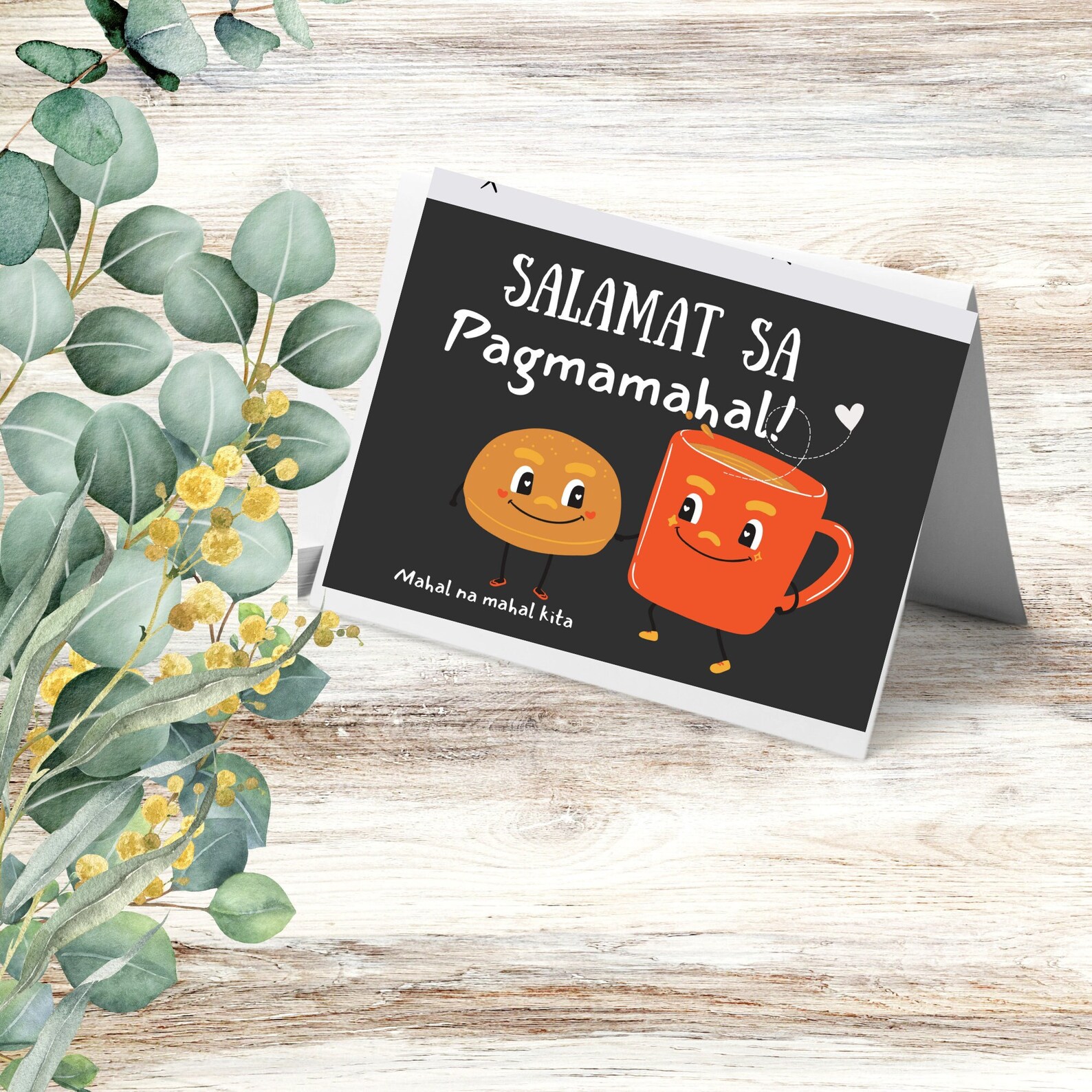 Salamat Sa Pagmamahal Tagalog Filipino Greeting Card/ Pandesal at Kape ...