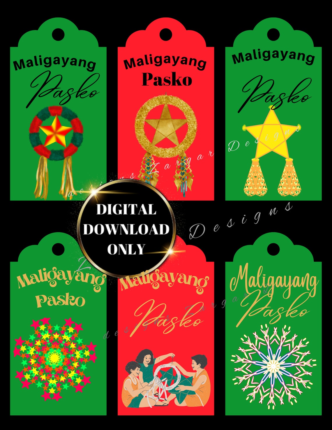 6 Sets of Maligayang Pasko Gift Tags Ready to Download & Print ...