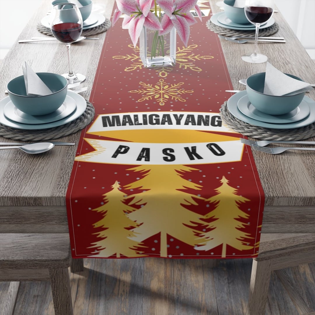 Maligayang Pasko Table Runner Cotton & Polyester/ Filipino Table Runner ...