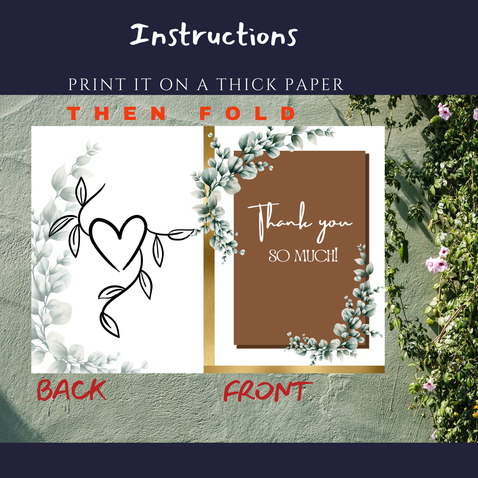 Elegant Eucalyptus Visayan, Tagalog, English Thank You Card/ Daghan ...