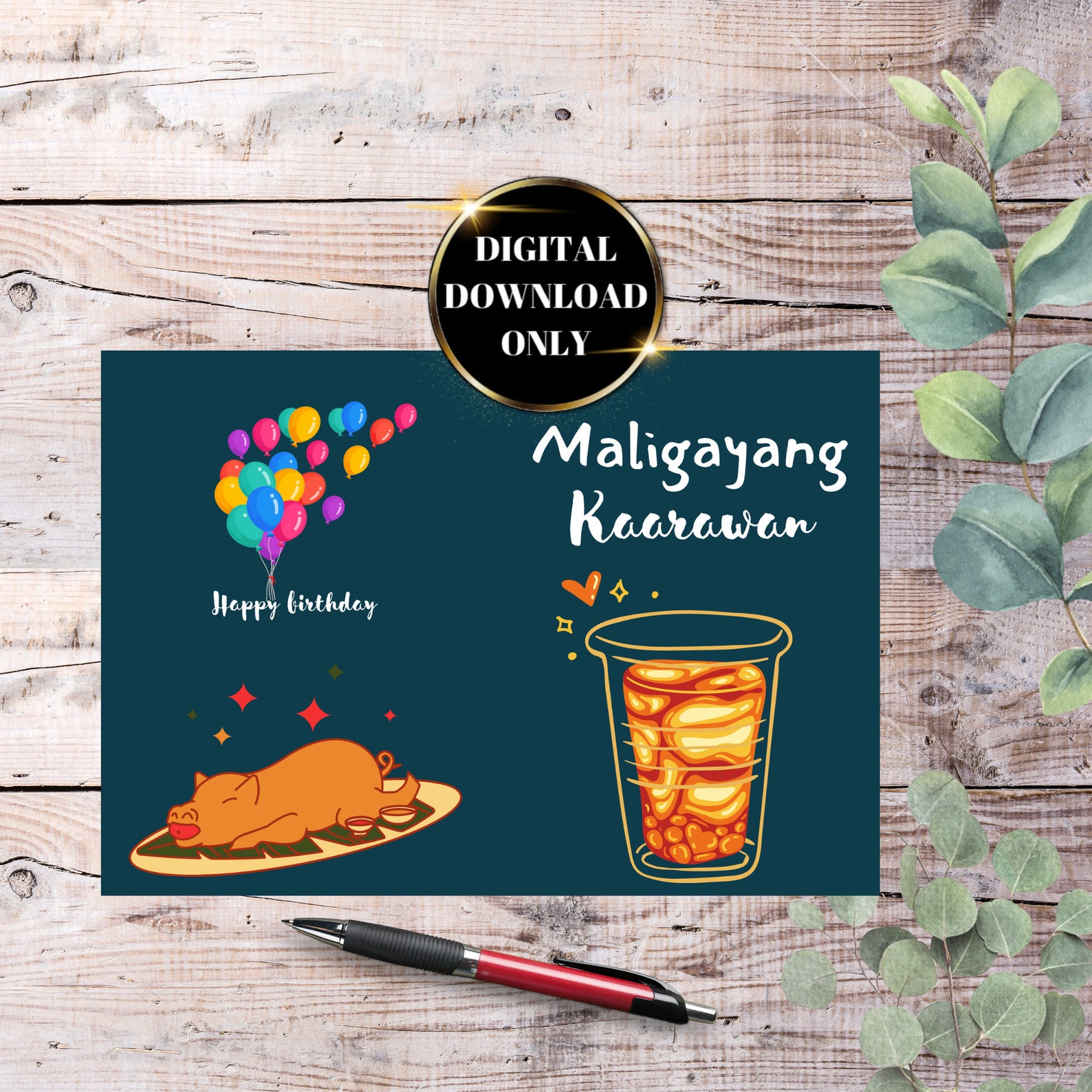 Maligayang Kaarawan Tagalog Greeting Card/ Happy Birthday Greeting Card ...