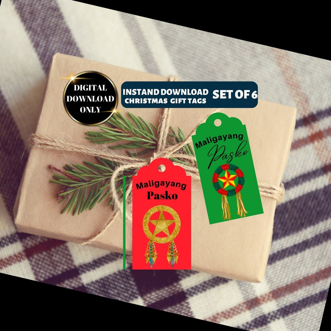 6 Sets of Maligayang Pasko Gift Tags Ready to Download & Print ...