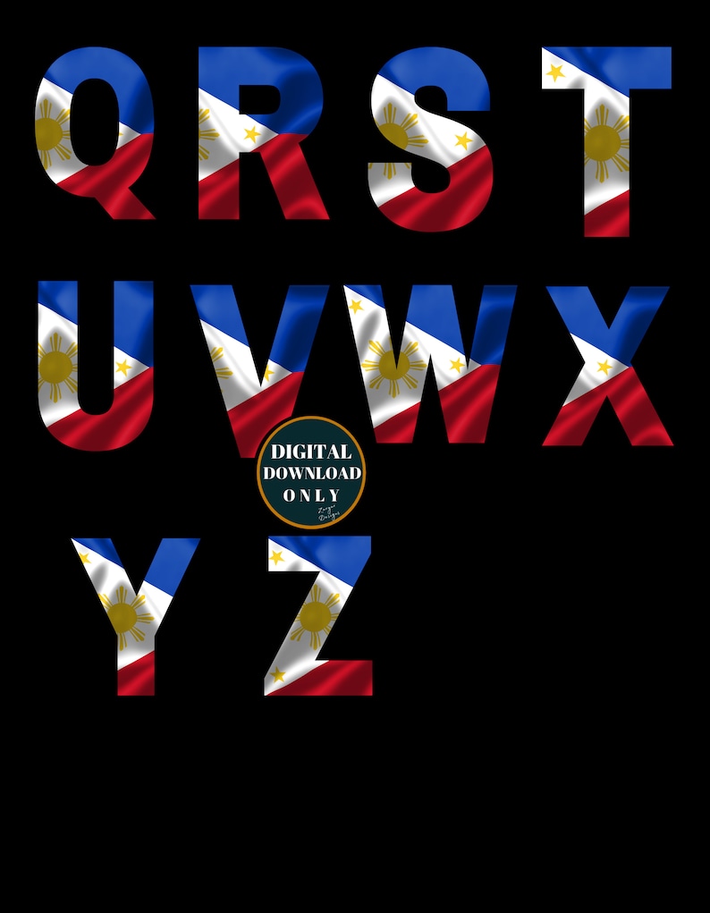 Philippine Flag Alphabet/ Philippine Flag Letters/ Pilipino Flag Clip ...