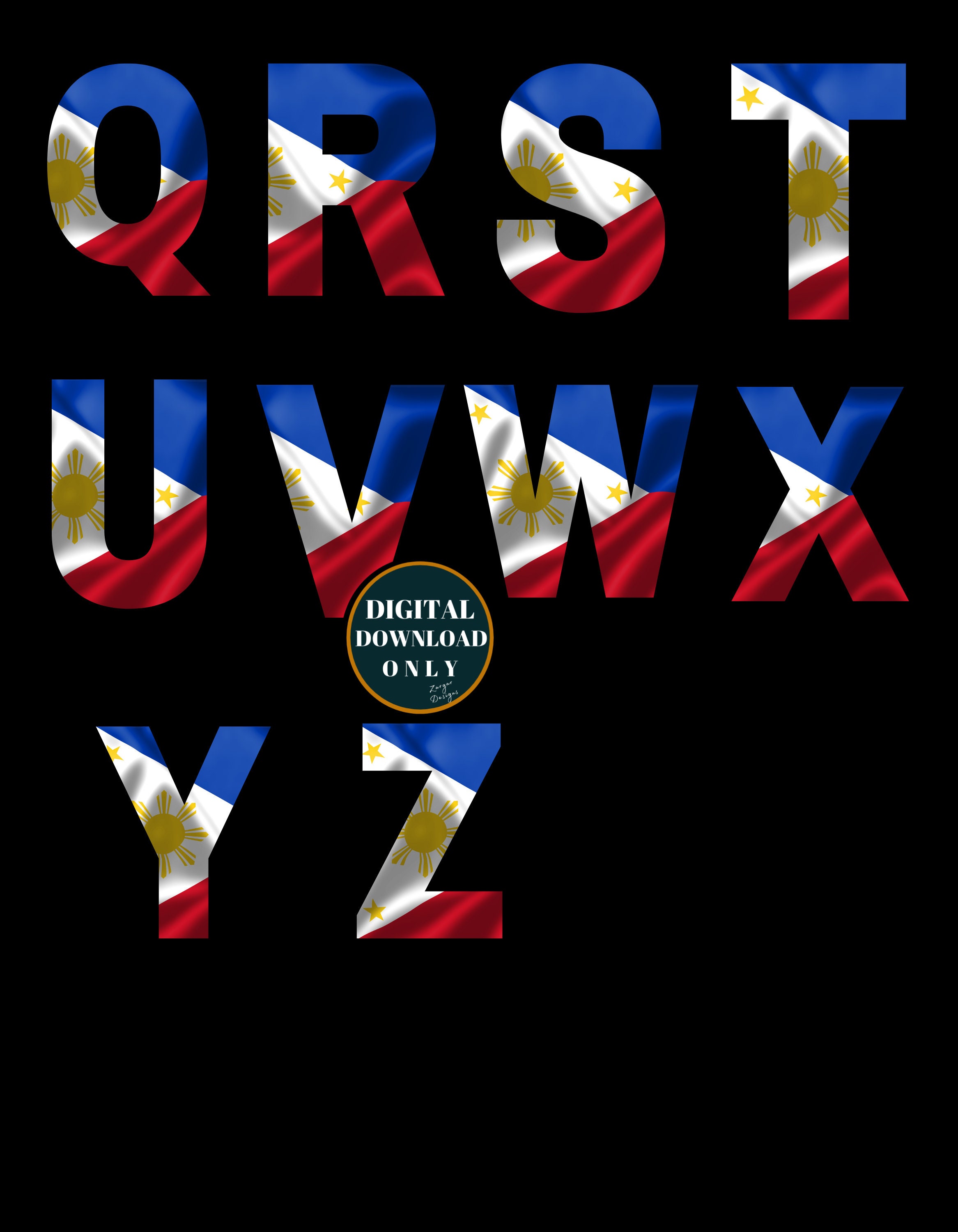 Philippine Flag Alphabet/ Philippine Flag Letters/ Pilipino Flag Clip ...