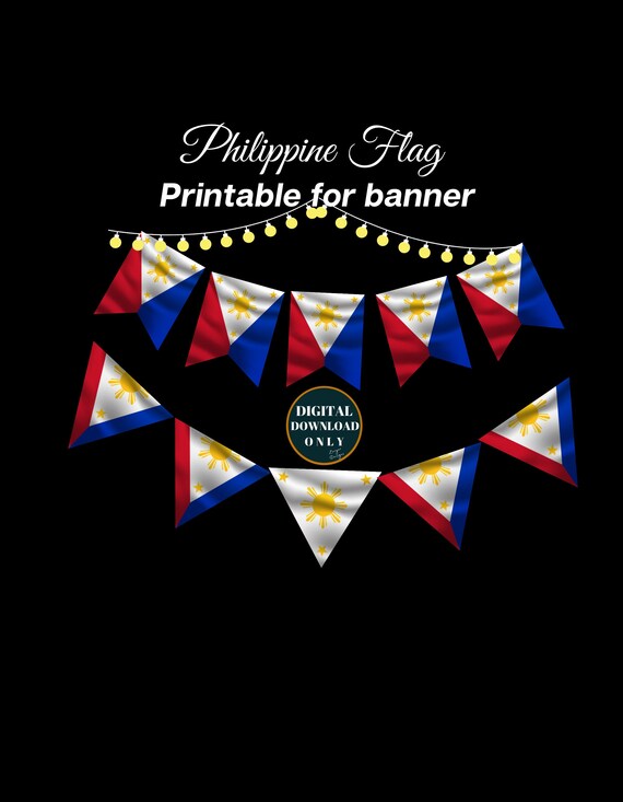 Philippine Flag Printable for Banner 8.5x11 Instant Download - Etsy
