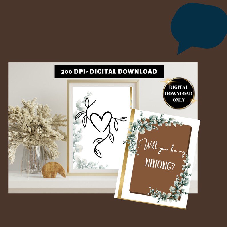 Will You Be My Ninong Digital Download/ Will You Be My Ninang Printable ...
