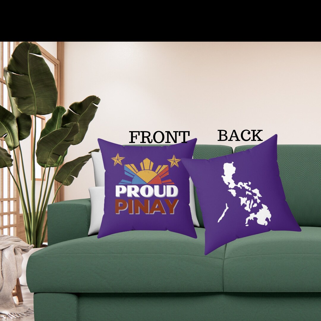 Philippine Map Spun Polyester Square Pillow/ Statement Pillow Filipino ...