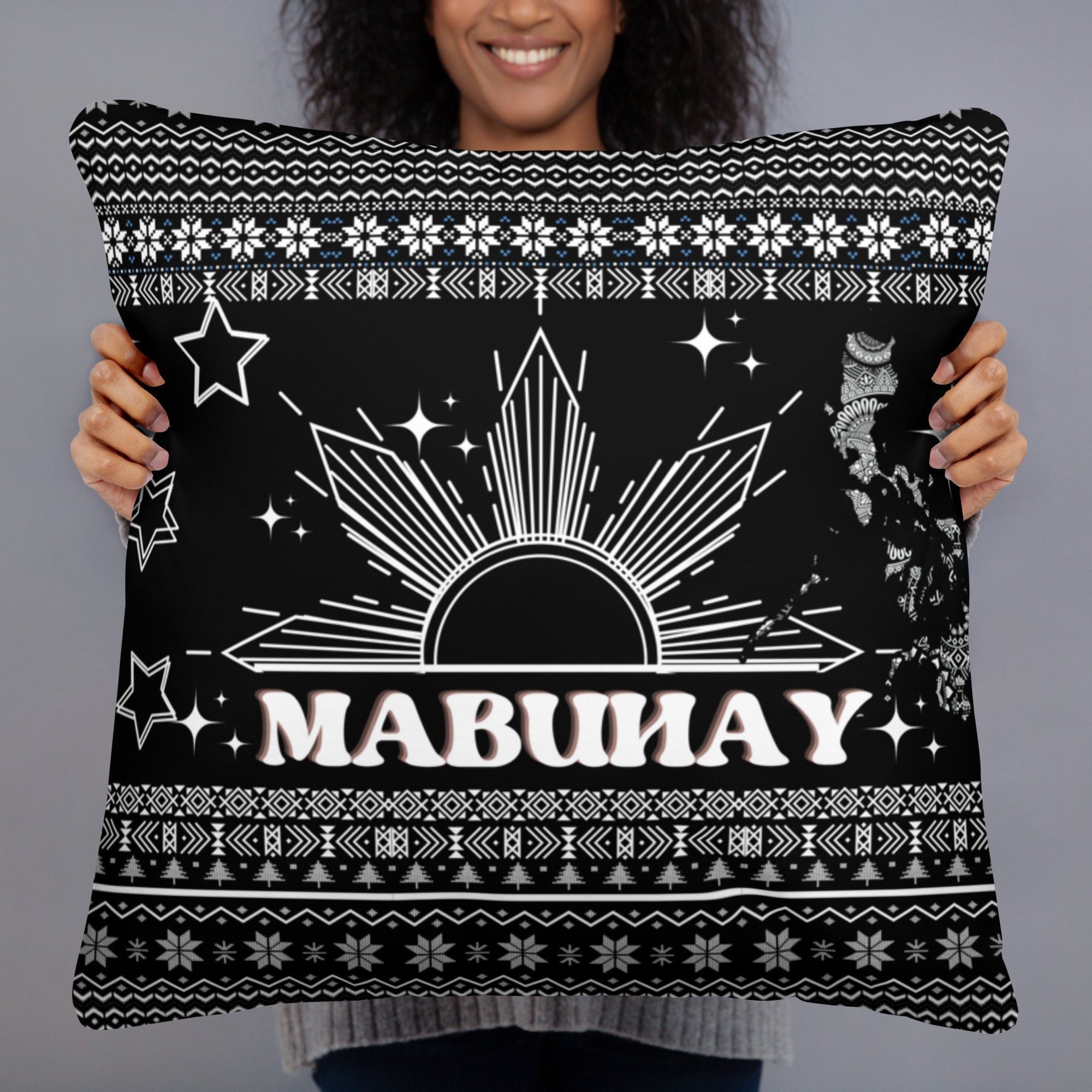 Mabuhay Basic Pillow/ Mabuhay Philippines Pillow/ Philippine Map Pillow ...