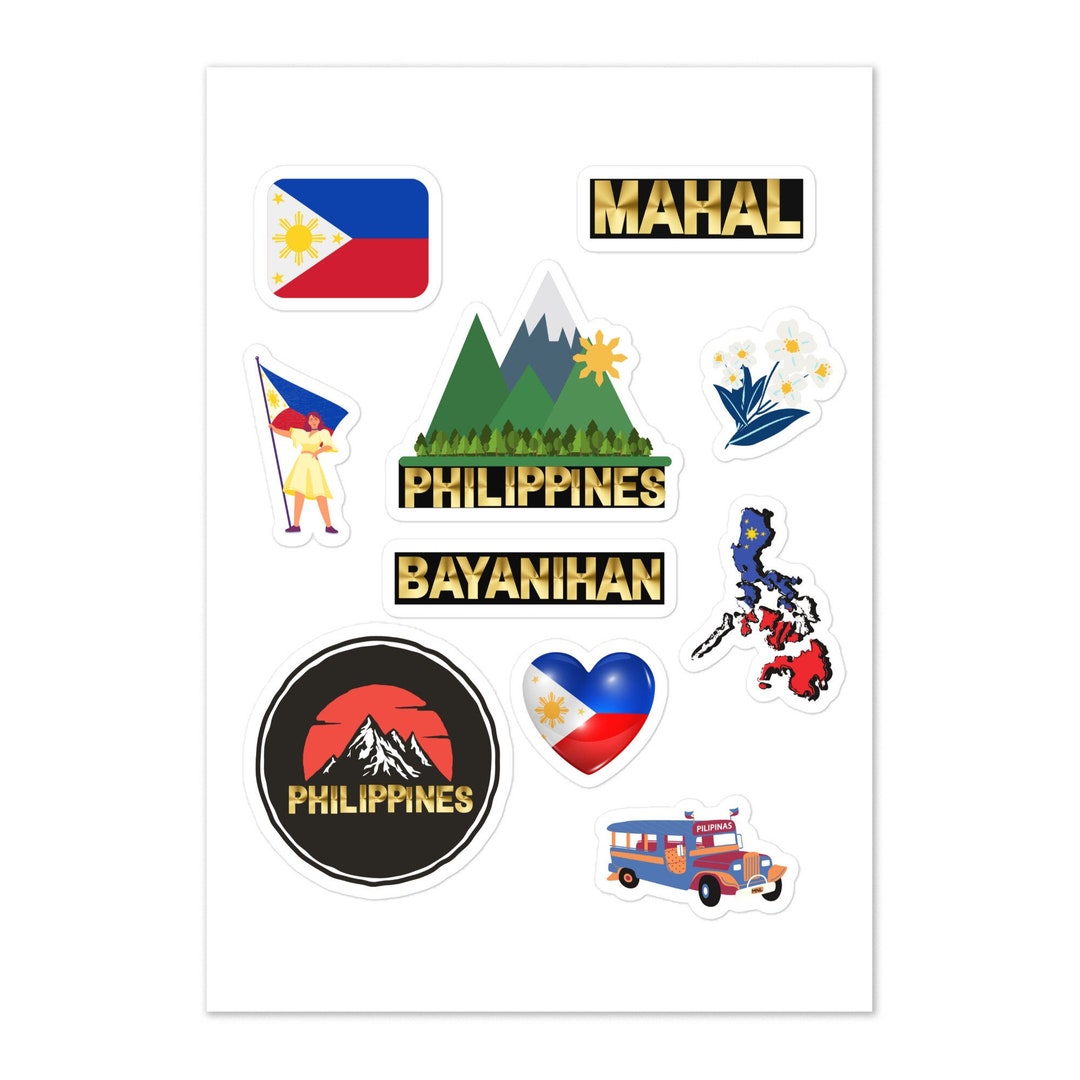 Filipino Sticker Sheet/ Philippine Flag Sticker/ Mahal Kita/ Philippine ...