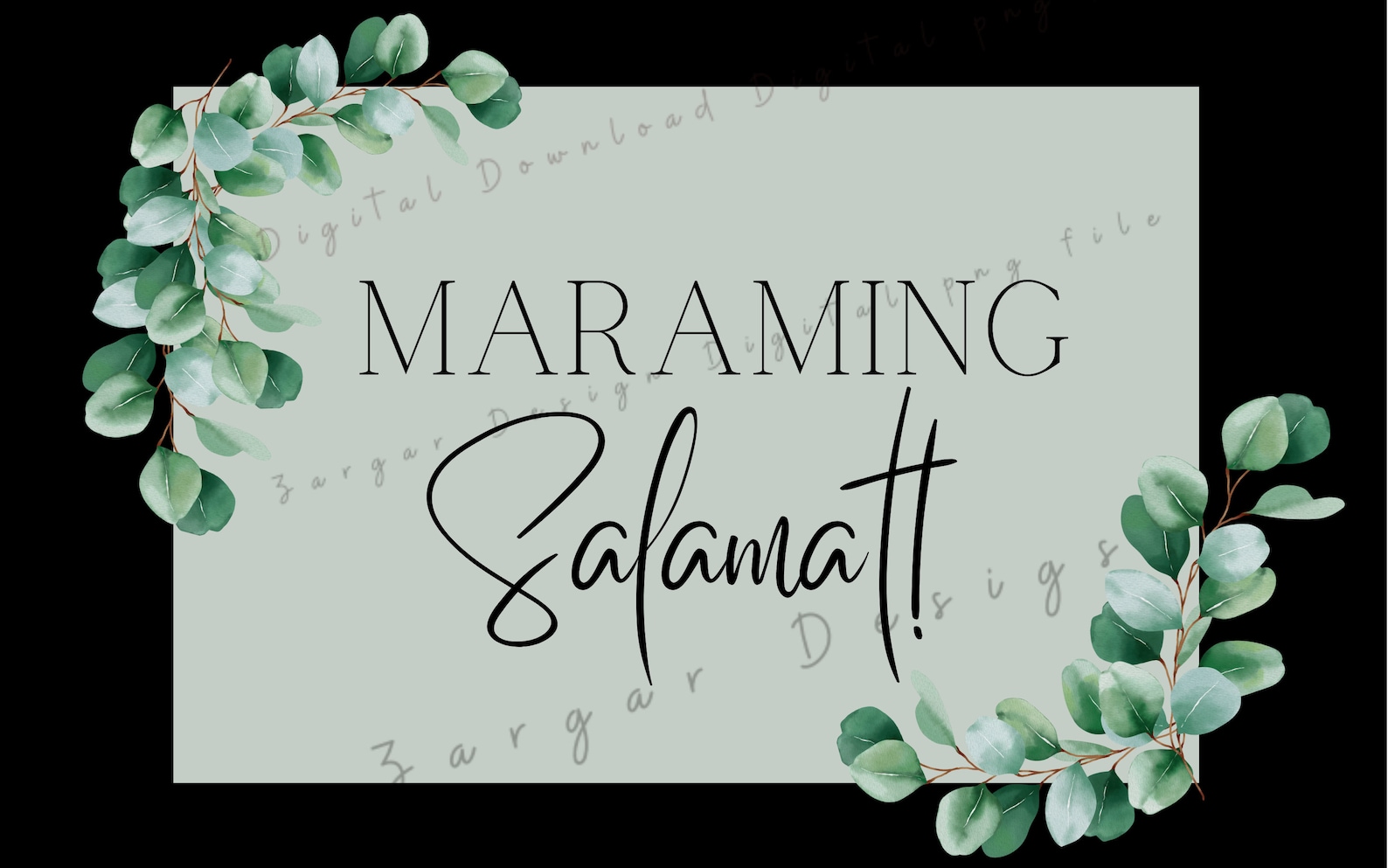 Eucalyptus Leaf Maraming Salamat Digital Download/ Tagalog Thank You ...