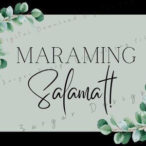 Eucalyptus Leaf Maraming Salamat Digital Download/ Tagalog Thank You ...