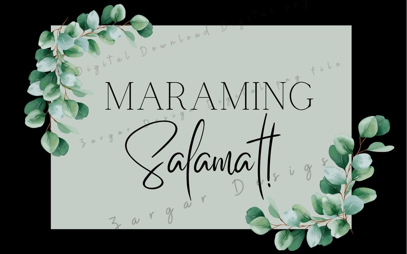 Eucalyptus Leaf Maraming Salamat Digital Download/ Tagalog Thank You ...