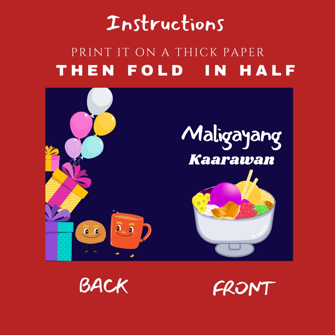 Halo-halo Maligayang Kaarawan Tagalog Filipino Happy Birthday Greeting ...