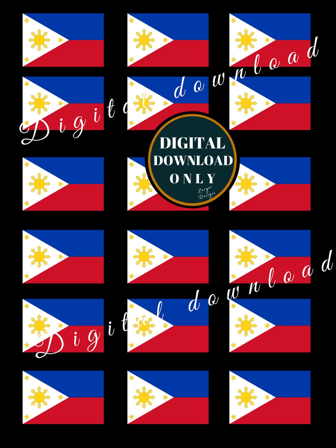 Philippines Flag Clip Art/ Instant Download Clip Art for Stickers ...