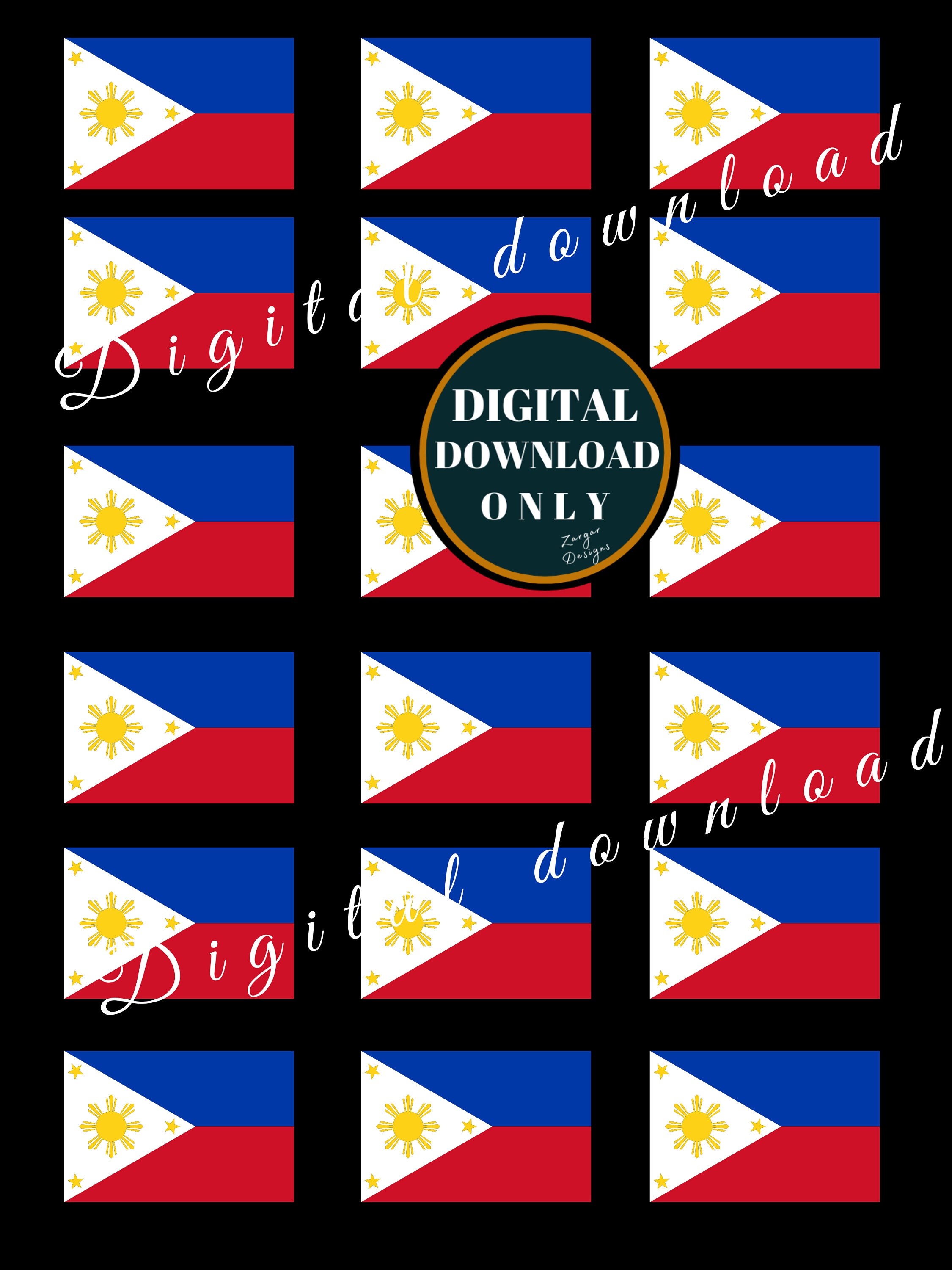 Buy Philippines Flag Clip Art/ Instant Download Clip Art for Stickers ...