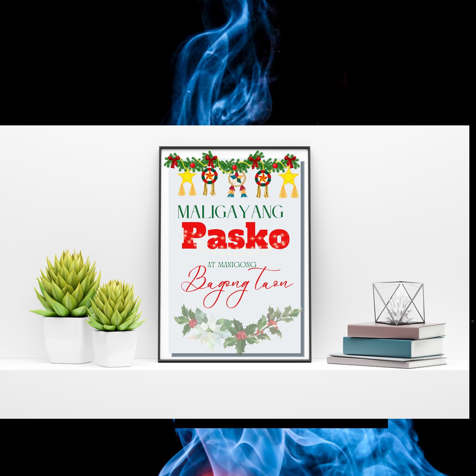 Maligayang Pasko Tagalog Greeting Card or Wall Art Frame Digital ...