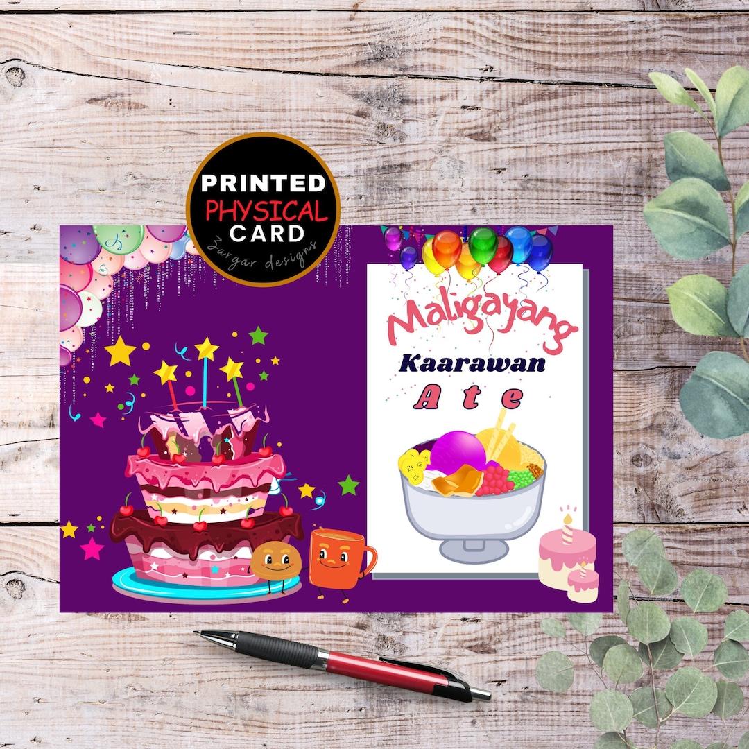 Ate Birthday Greeting Card Tagalog Maligayaang Kaarawan Ate/ Big Sister ...