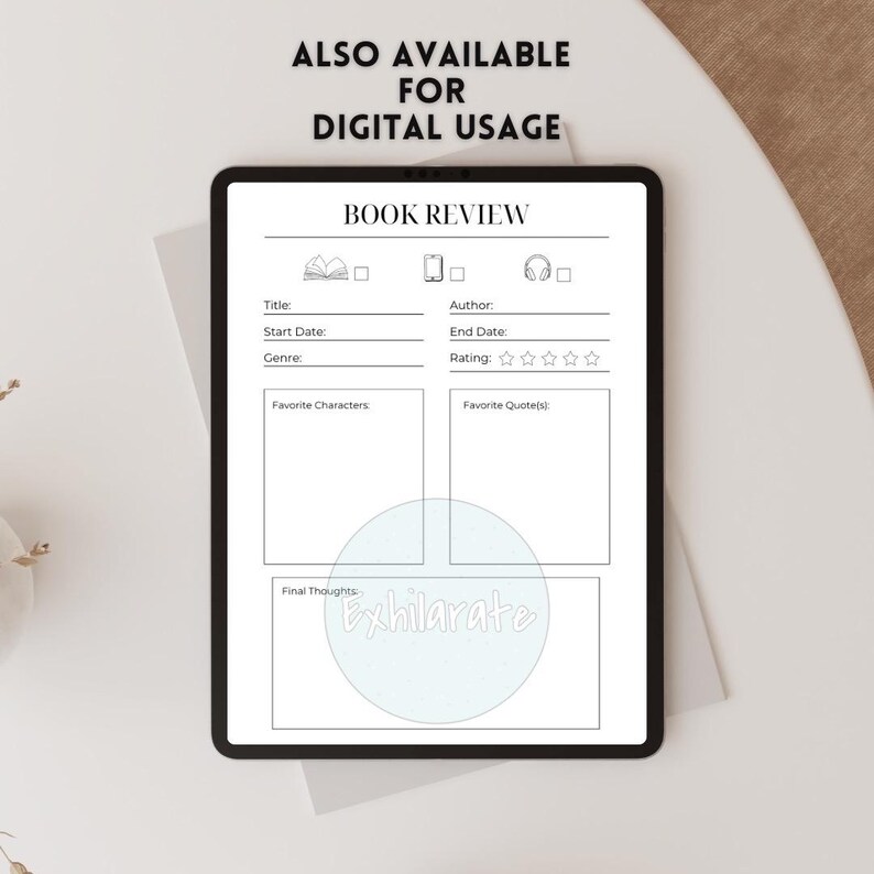 Book Review Template - Etsy