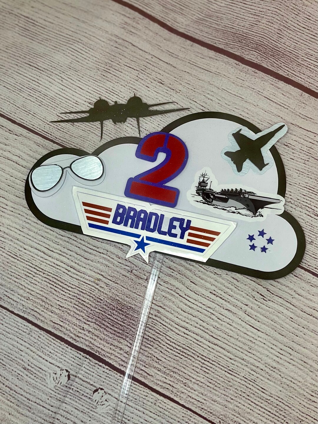 Fighter Jet Cake Topper Pilot Birthday Airplane Topper Pilot Topper Jet ...