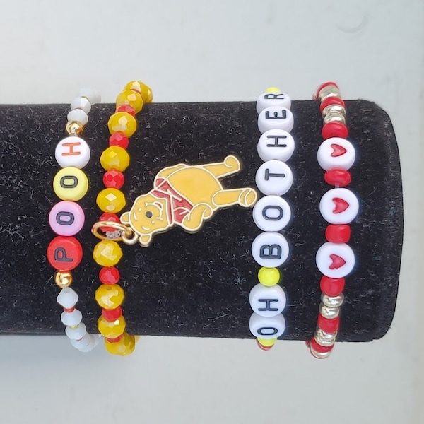 Winnie the Pooh Beaded Bracelet - Etsy